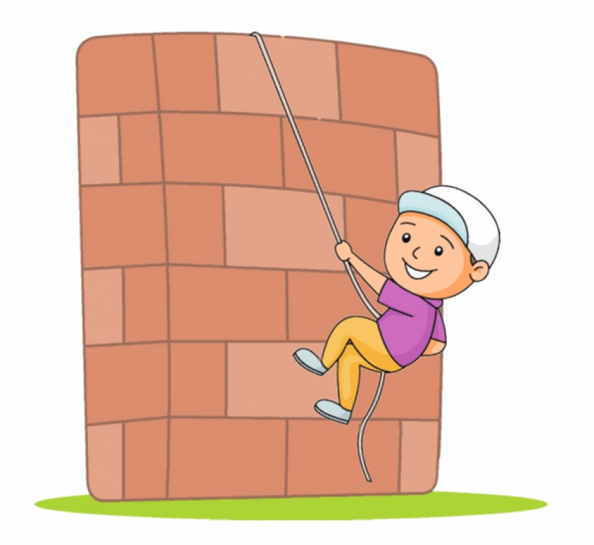 climbing on climbing wall animated clipart 2 - Classroom Clip Art