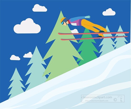 Winter Sports Clipart-young boy skiing