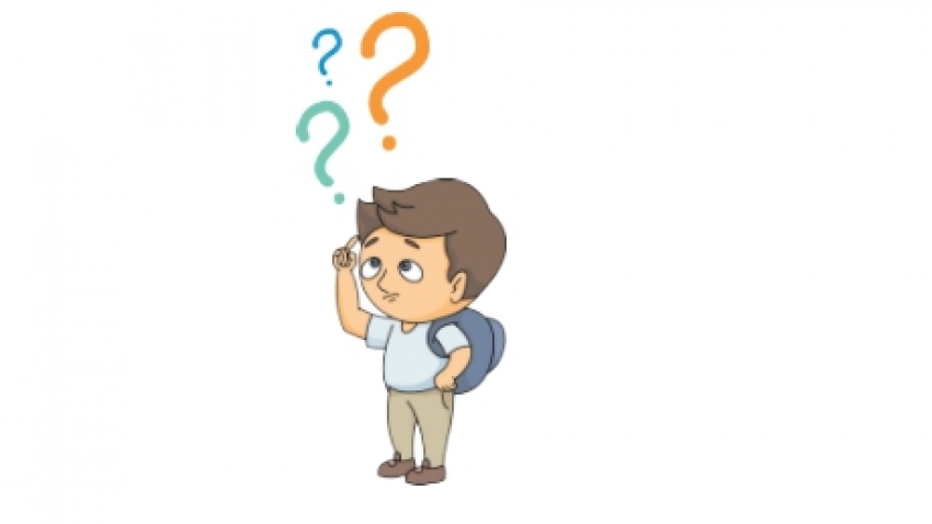 confused young student with question animation. - Classroom Clip Art