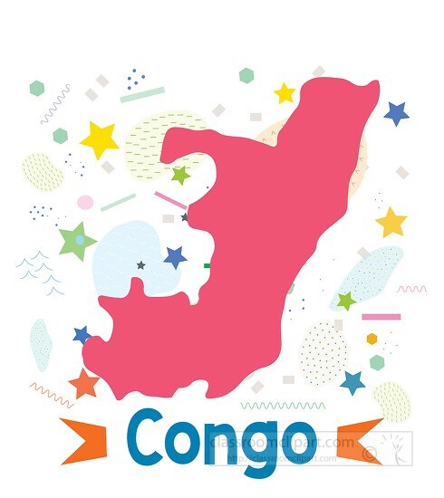 Free Congo illustrated stylized map - Classroom Clipart