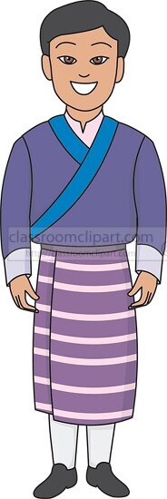costume man bhutan - Classroom Clipart