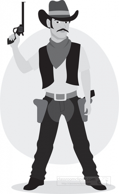cowboy character in action pose clipart - Classroom Clip Art