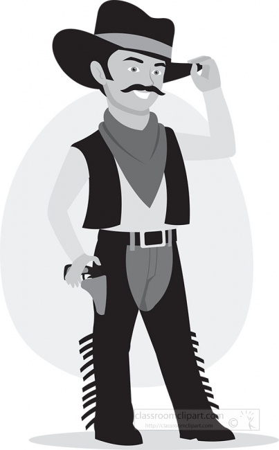 cowboy holding tipping hat clipart - Classroom Clip Art
