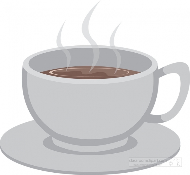 cup of coffee gray color clipart - Classroom Clip Art