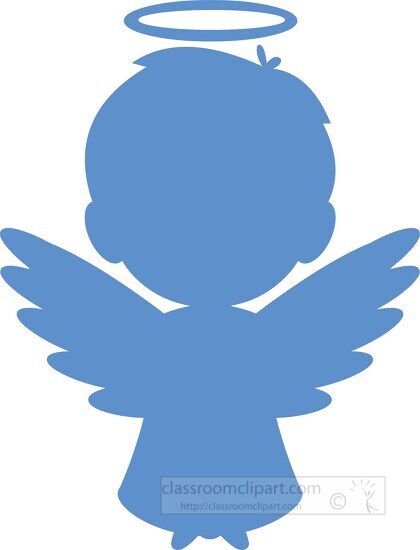 Silhouettes Clipart-cute boy angel blue silhouette clip art