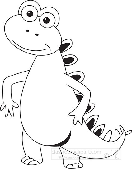 cute dinosaur black outline clipart 51 - Classroom Clip Art