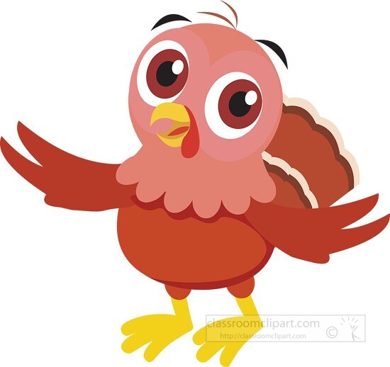 cute little turkey wishes happy thanksgiving clipart - Classroom Clip Art