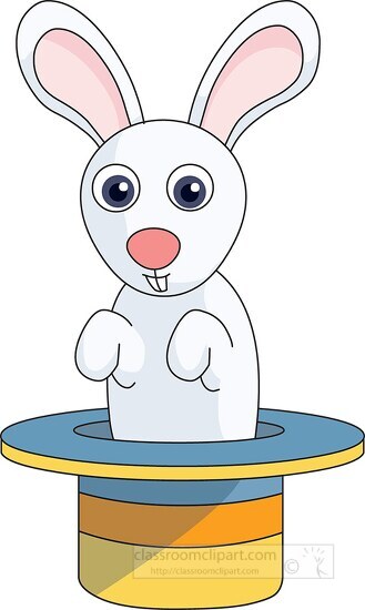 cute rabbit in hat clipart - Classroom Clip Art