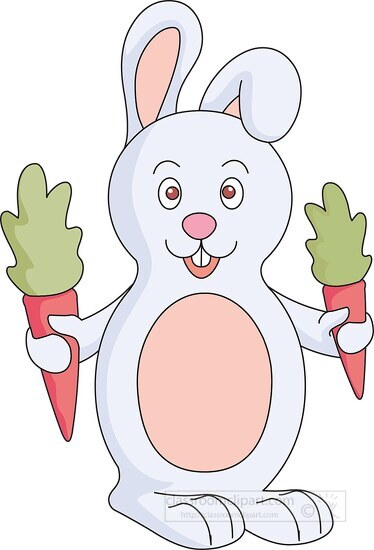cute rabbit with carrots - Classroom Clip Art
