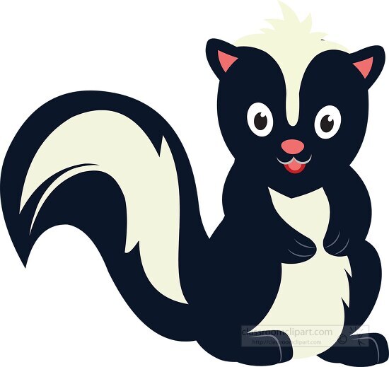 cute smiling little skunk clipart - Classroom Clip Art