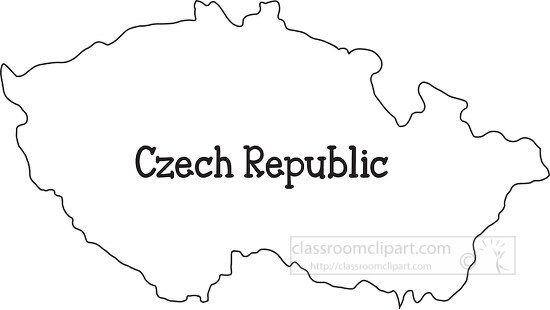 czech republic map black outline - Classroom Clip Art
