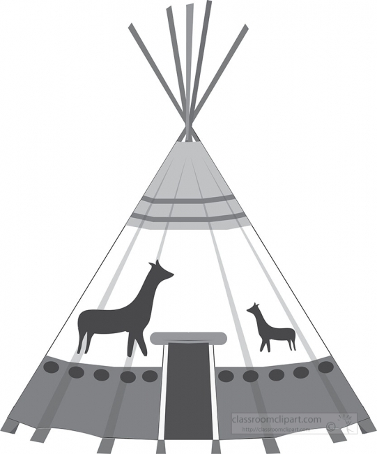 decorated native american tee pee clipart - Classroom Clip Art