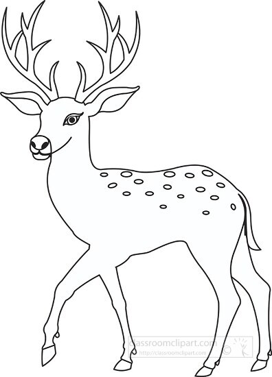 deer outline clipart - Classroom Clip Art