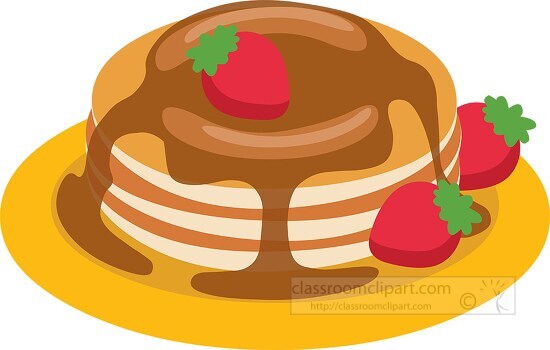 Food Clipart-delicious pancakes with syrup for breakfast