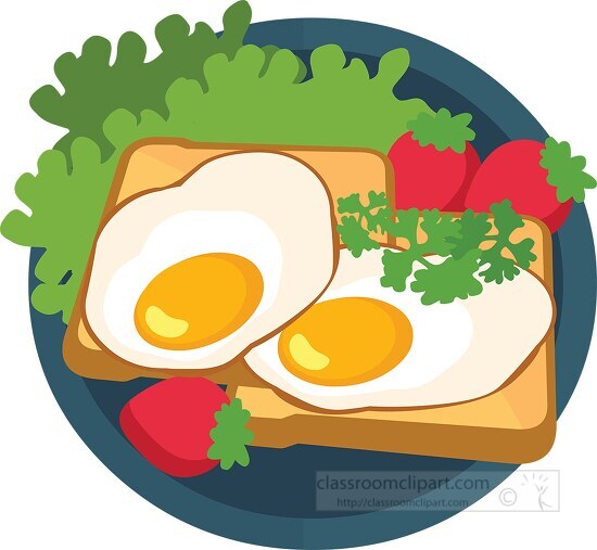 Food Clipart-delicious sunny side up fried egg breakfast