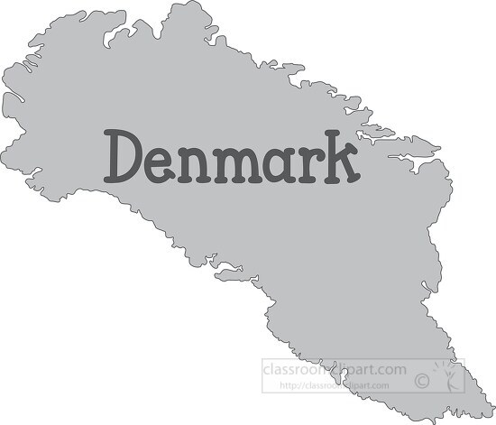 denmark map gray - Classroom Clip Art