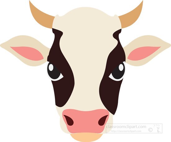 Free diary cow face on white background clipart - Classroom Clipart