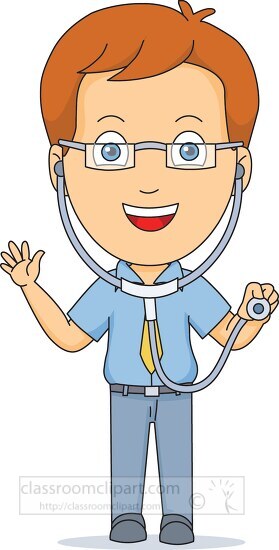 doctor with stethoscope 229 - Classroom Clip Art