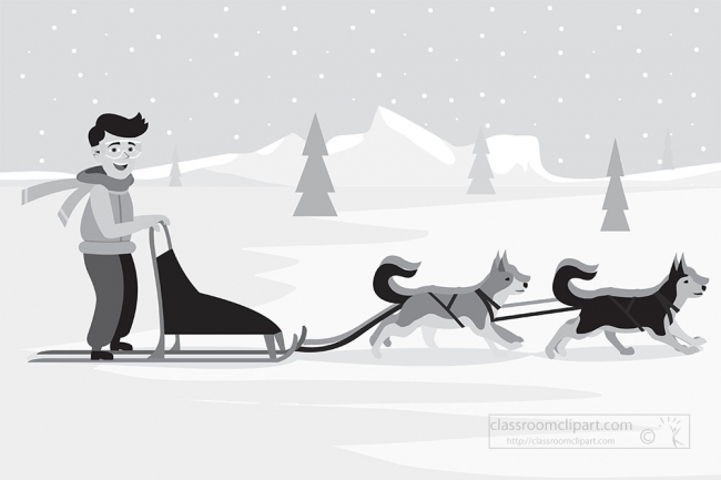 Free dog mushing in alaska - Classroom Clipart
