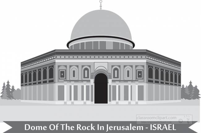 dome of the rock in jerusalem israel gray color clipart - Classroom ...