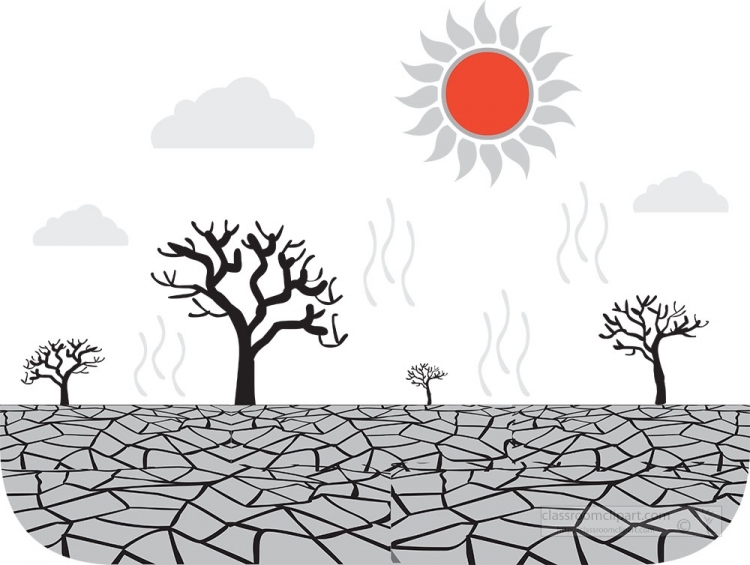 dry plants soil drought conditions extreme weather gray color cl ...