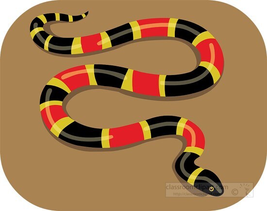 eastern Coral venomous Snake Clipart - Classroom Clip Art