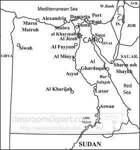 Country Gray Maps-Egypt eg country map black outline