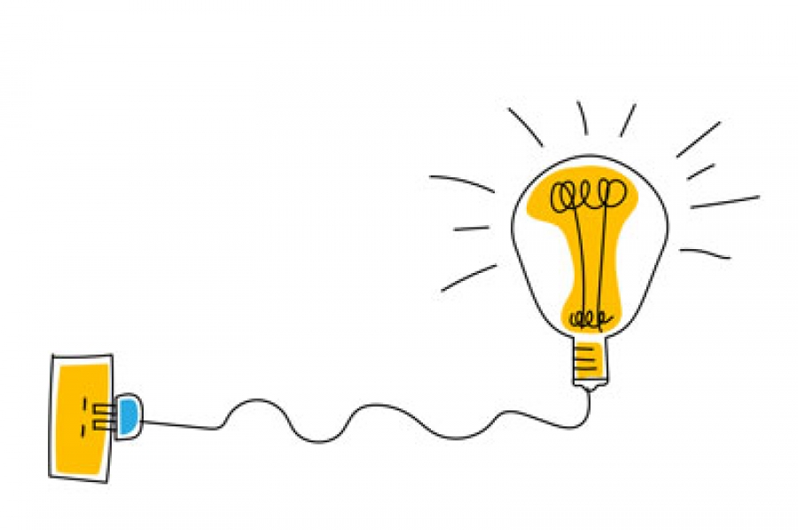 electric outlet with light bulb animated clipart - Classroom Clip Art