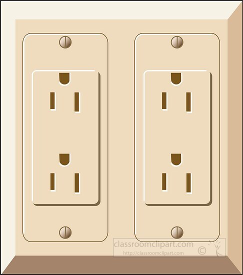 electric outlets double 51 - Classroom Clip Art