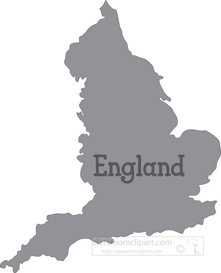 england map gray - Classroom Clip Art