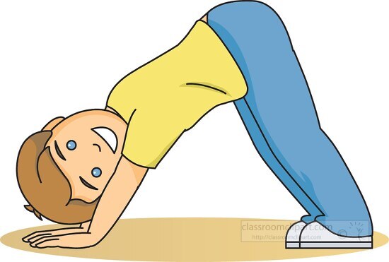 exercise boy stretching - Classroom Clip Art