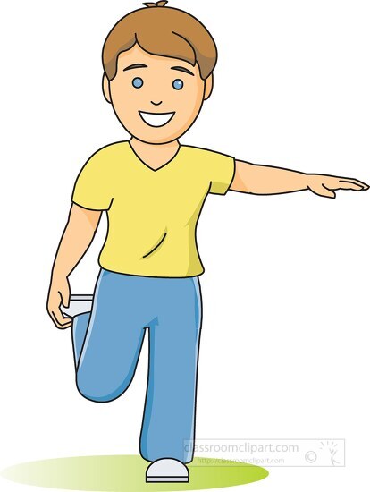 exercise boy stretching leg - Classroom Clip Art