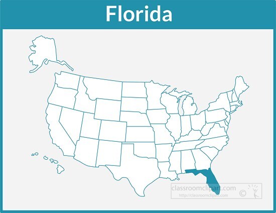 Florida State Clipart-us map state florida square clipart image