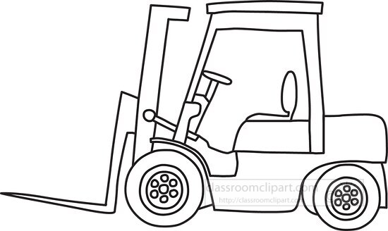 forklift 412 outline - Classroom Clip Art