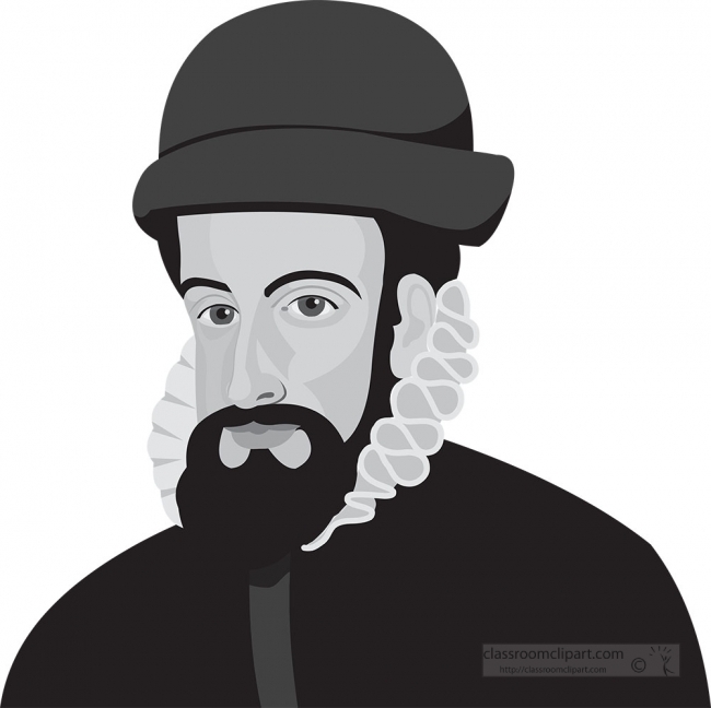 francisco pizarro explorer gray color clipart - Classroom Clip Art