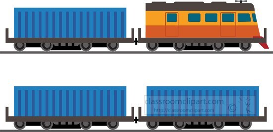 Free freight train with freight cars used to haul and transport goods ...