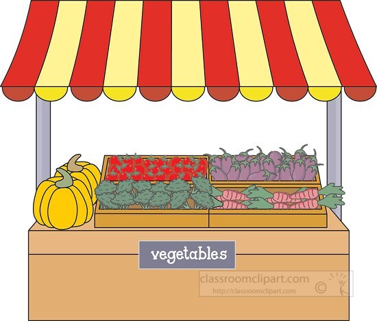 fresh vegetables stand carrots peppers clipart - Classroom Clip Art