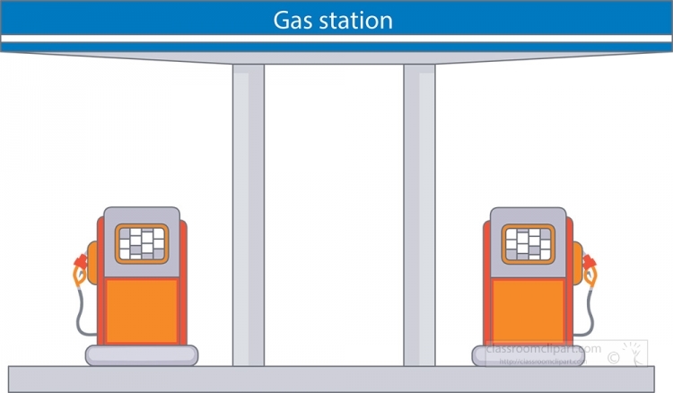 gas station with gas pumps clipart - Classroom Clip Art