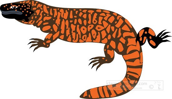 Gila monster Reptile Animal Clipart - Classroom Clip Art