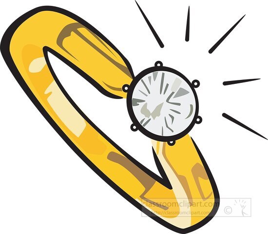 gold diamond ring - Classroom Clip Art