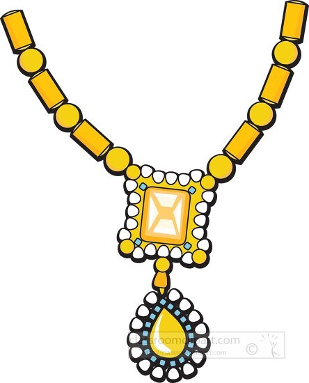 gold necklace with diamonds jewelry - Classroom Clip Art