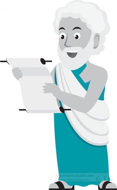 greek priest reading a scroll ancient greek gray clipart - Classroom ...
