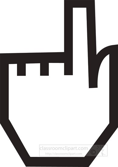 hand number 1 - Classroom Clip Art