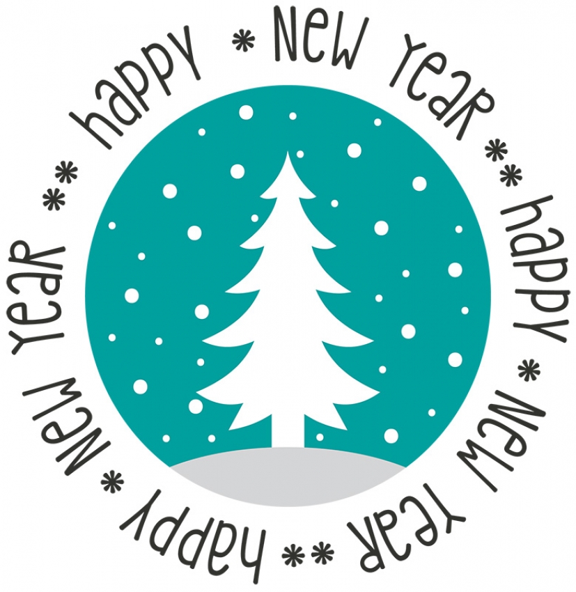 New Years Clipart-happy new year text with blue background white ...