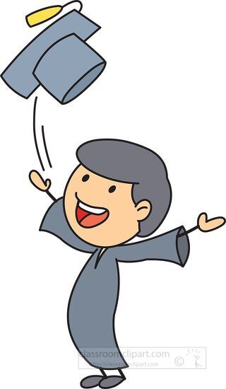 happy student at graduation - Classroom Clip Art