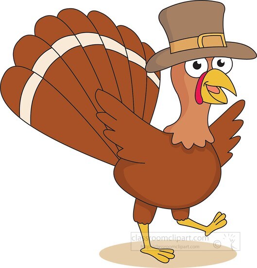 happy turkey dancing thanksgiving clipart - Classroom Clip Art