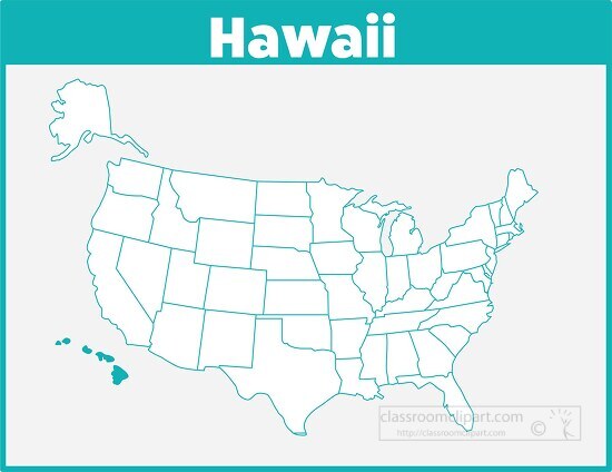hawaii map square green clipart - Classroom Clip Art
