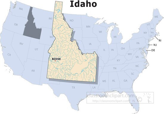 Idaho state large usa map clipart - Classroom Clip Art