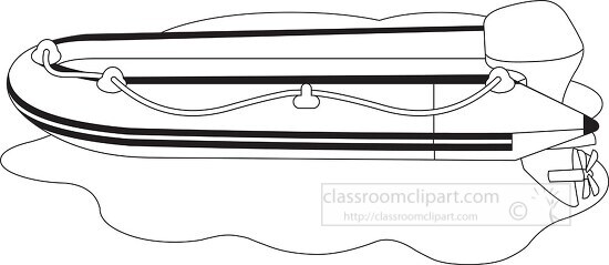 Transportation Outline Clipart-inflatable boat printable black outline ...
