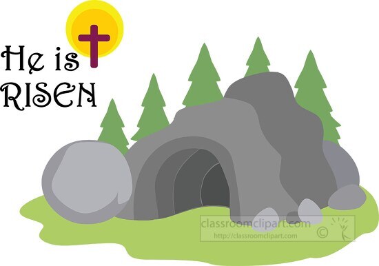 Christian Clipart-jesus is risen cave scene christian clipart